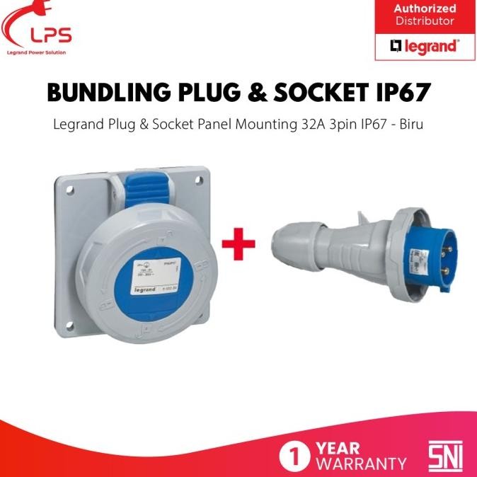 Jual Jual Legrand Plug Dan Socket Panel Mounting P17 32A 3 Pin Ip67 ...