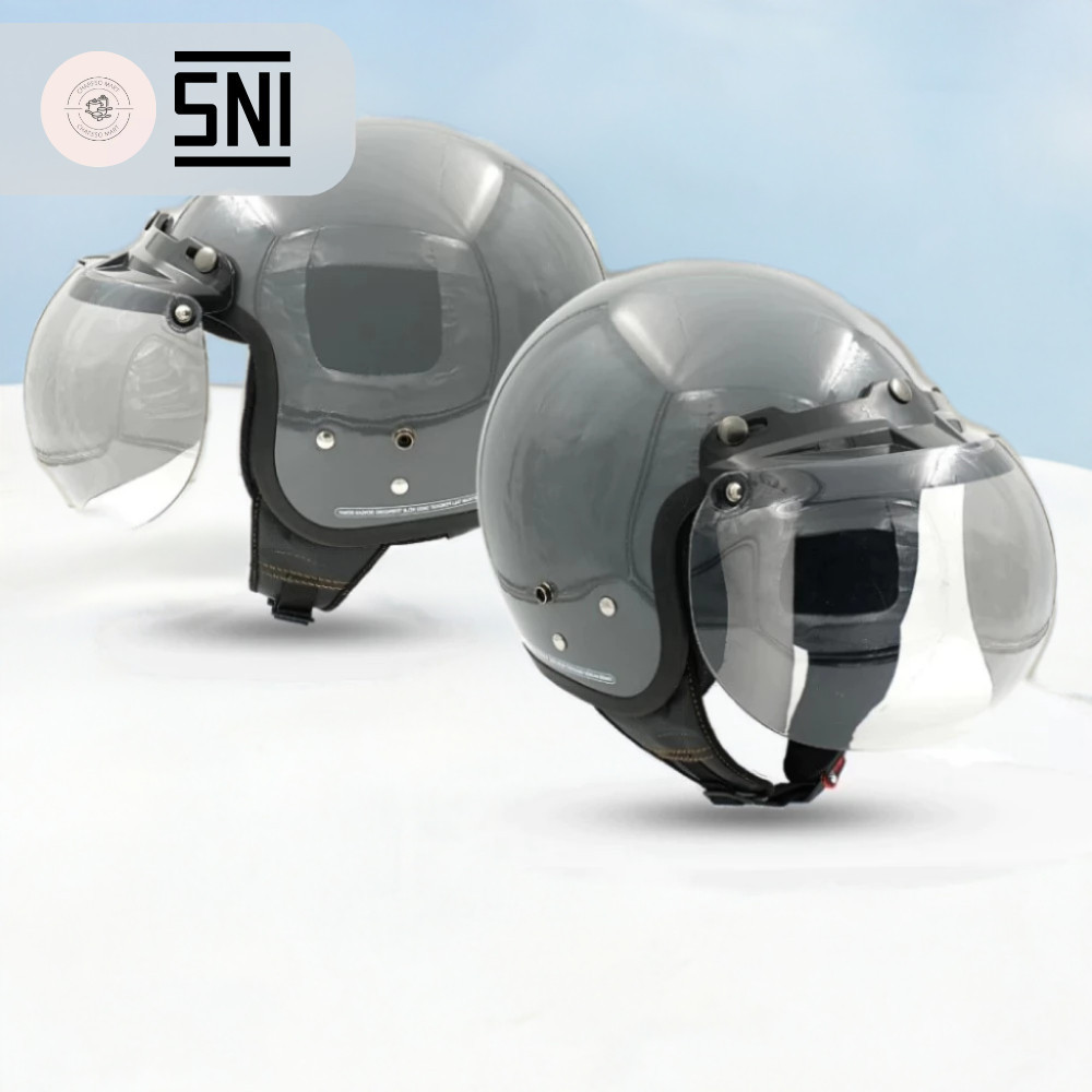 Jual HELM BOGO DEWASA CLASSIC HALF FACE RETRO POLOS SNI HDS HELMET ...