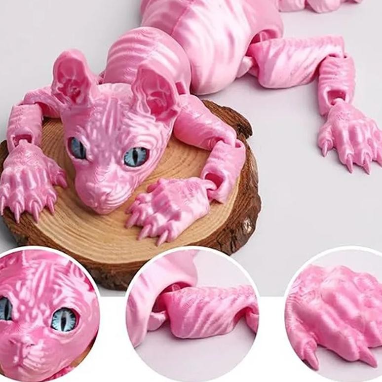 Jual 3d printed miniature hairless cat model doll toys animal figure ...