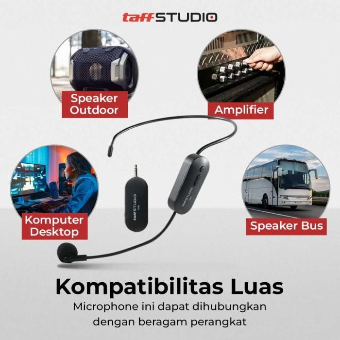 Jual Mic Wireless Call Center Guru Dosen Rechargeable Uhf Microphone Model Bando Plug And Play ...