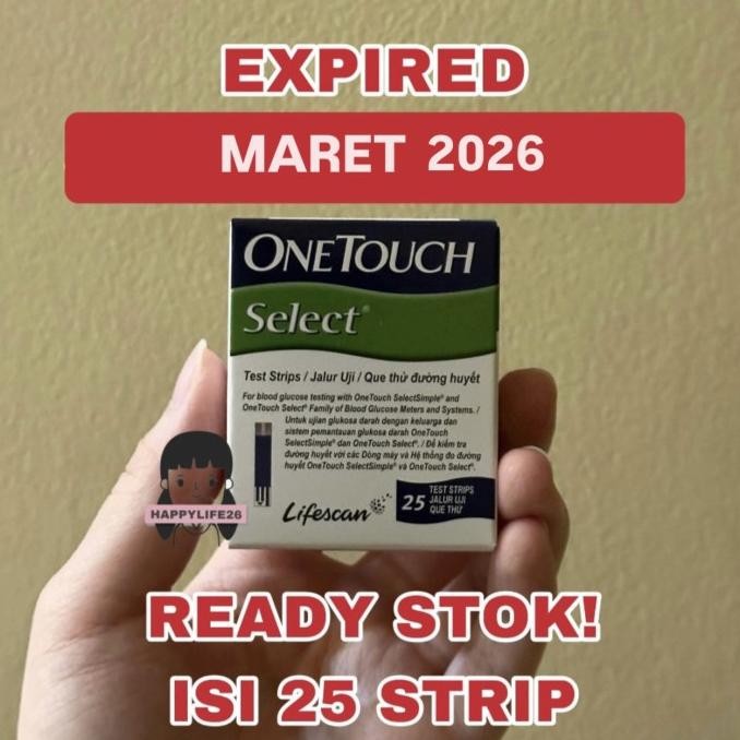 Jual One Touch Select 25 Test Strip Isi 25 Strip Test Original Terlaris ...