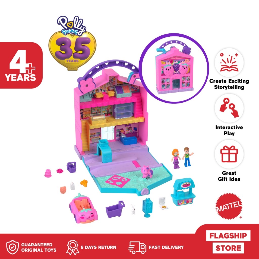 Jual Polly Pocket Pollyville Fresh Market Playset - Mainan Boneka Anak ...
