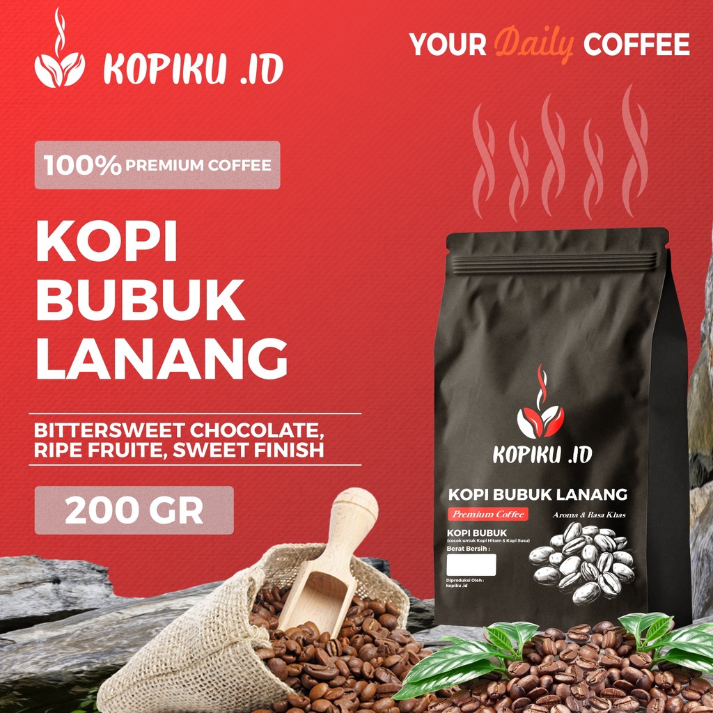 Jual Kopiku.id - Bubuk kopi Lanang Premium Coffee Rasa Khas 200gr ...