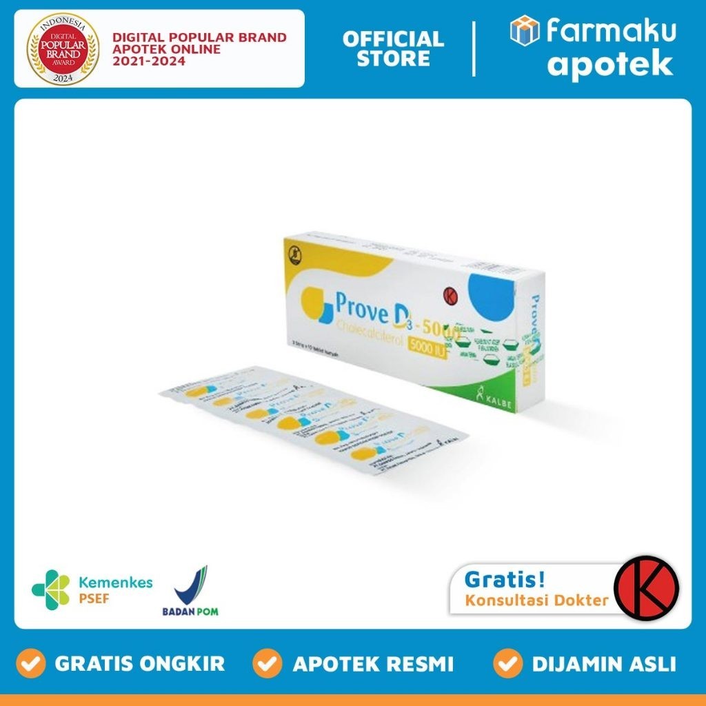 Jual Prove D3 5000 IU Strip 10 tablet kunyah - TMG | Shopee Indonesia