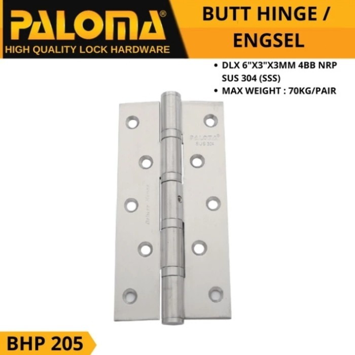 Jual Engsel Pintu Paloma Deluxe NRP 6"x3"x3MM 4BB BHP 205 | Shopee ...