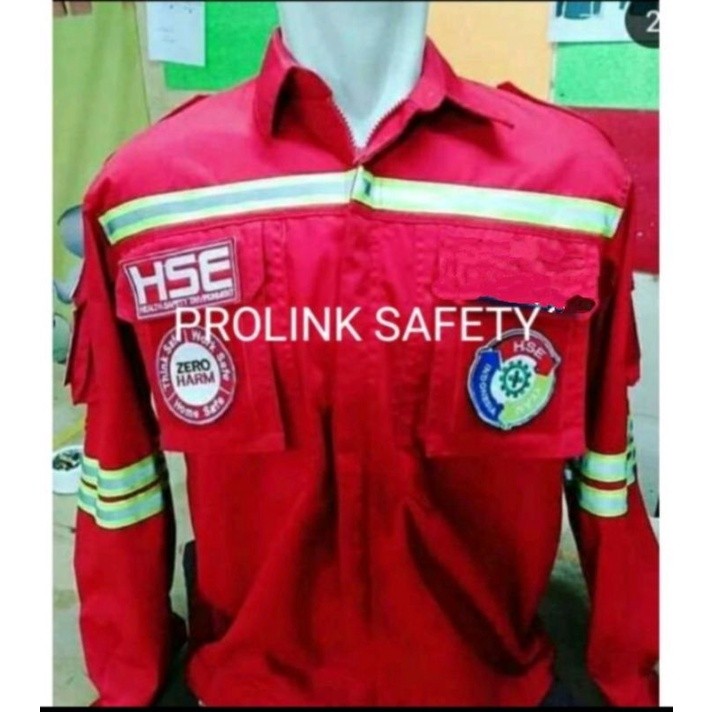 Jual Baju Seragam SERAGAM BAJU PROYEK SAFETY MERAH HSE TEAM ATRIBUT ...