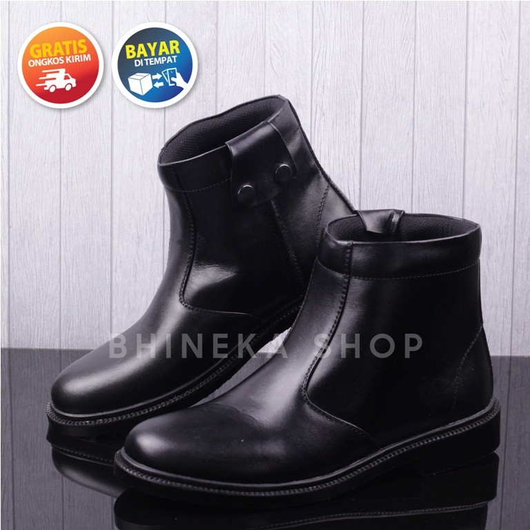 Jual PROMO SEPATU WANITA !!! Sepatu Pdh Kulit Asli Resleting Polri Tni Satpam Security Sepatu ...