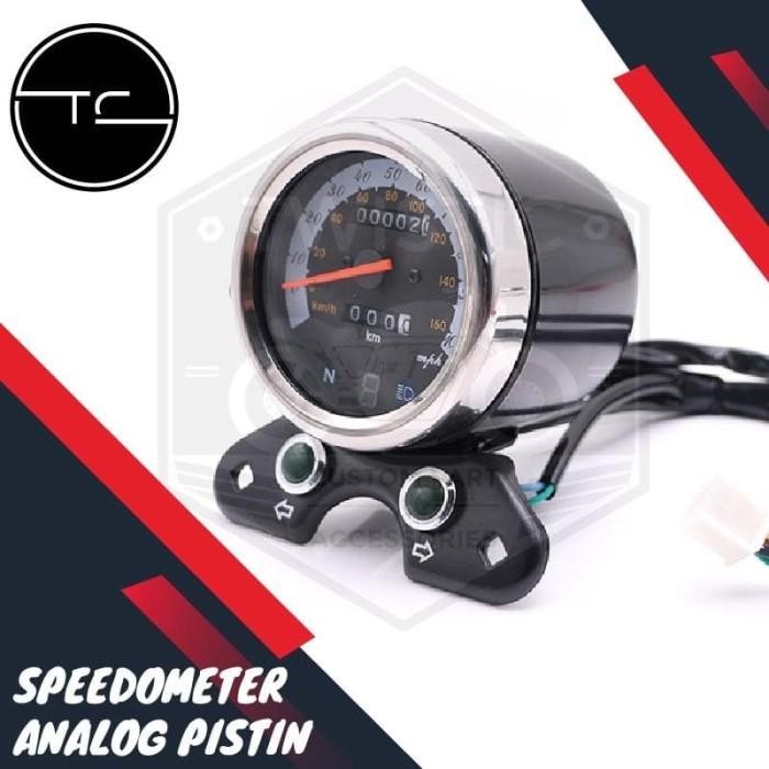 Jual Speedometer Analog Pistin Motor Custom Bobber W175 Benelli ...