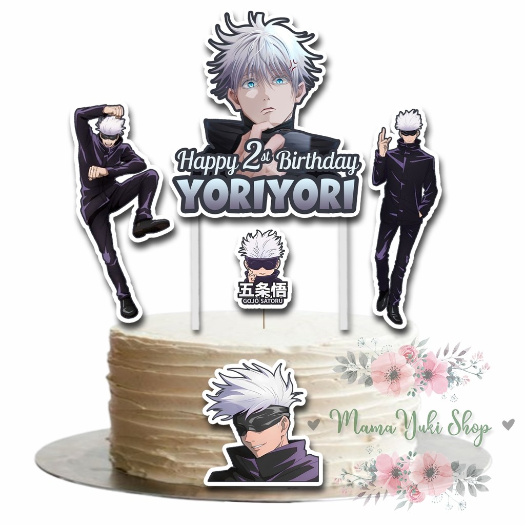 Jual Topper Cake Hiasan Kue Ulang Tahun Anak motif GOJO SATORU JUJUTSU ...