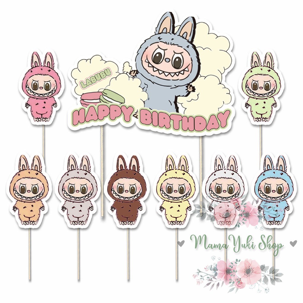 Jual Topper Cake Hiasan Kue Ulang Tahun Anak motif LABUBU CARTOON ...