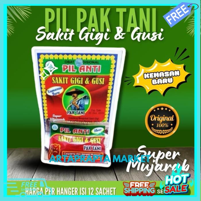 Jual ARTAPRAPTA MARKET PIL PAK TANI SAKIT GIGI BERKHASIAT ORIGINAL/JAMU HERBAL SAKIT GIGI DAN ...