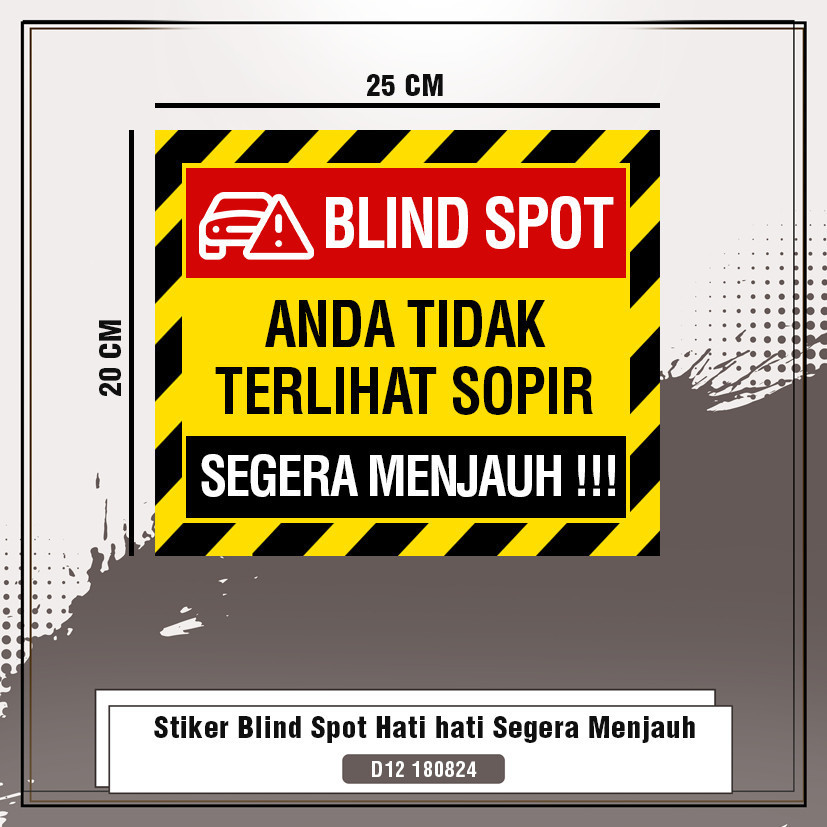 Jual Stiker Blind Spot Hati hati Segera Menjauh Bahan Vinyil Anti air ...