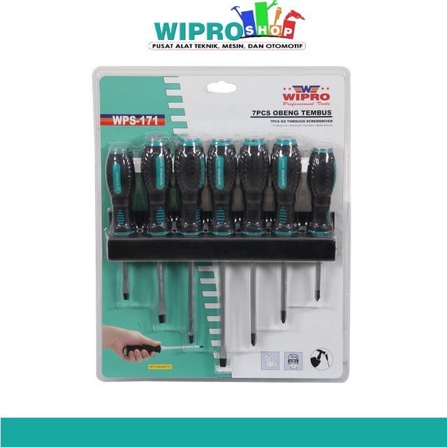 Jual Wipro Obeng Tembus Handle TPR Set WPS 171 7PCS | Shopee Indonesia