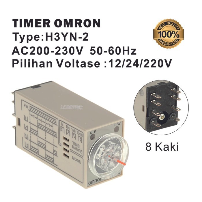 Jual HARGA DISC - TIMER OMRON H3YN-2 8PIN 12VDC/24VDC/220VAC | Shopee Indonesia