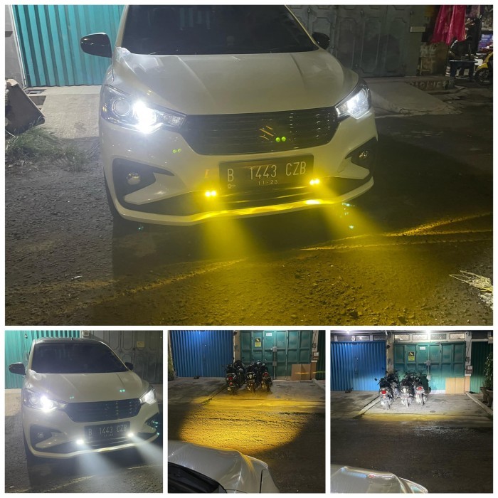 Jual LAMPU MINI PROJECTOR LED EKSTERNAL 2 WARNA LED DRIVING DUAL LENS ...