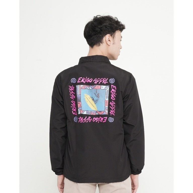 Jual Erigo Coach Jacket Wave Club Black Unisex | Shopee Indonesia