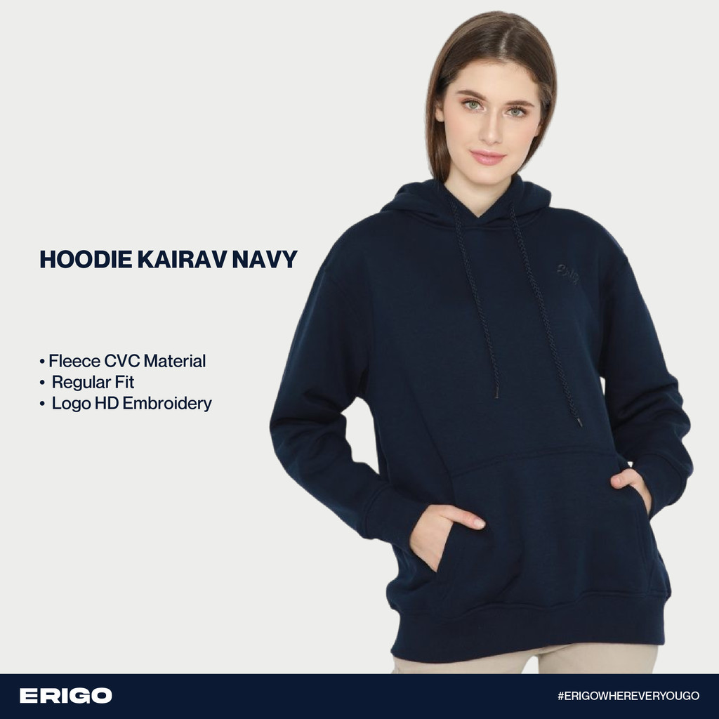 Jual Erigo Hoodie Kairav Navy Unisex | Shopee Indonesia