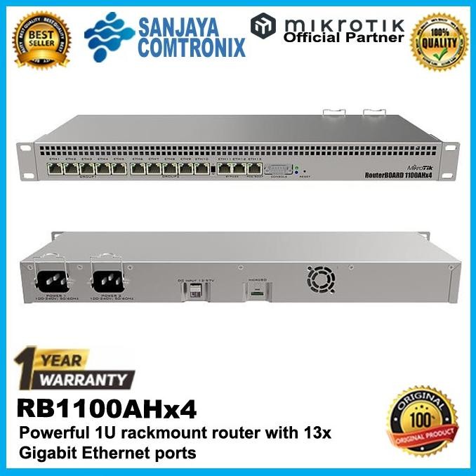 Jual MIKROTIK RB1100AHx4 1U rackmount router with 13x Gigabit RB1100AH ...