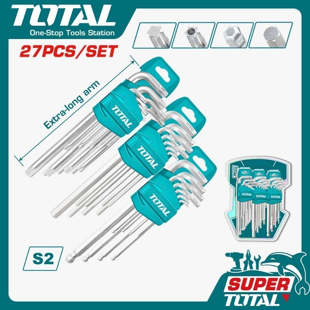 Jual 【TOTAL】27 Pcs Hex Key And Torx Key Set THT106KT0271 – Kunci L dan ...