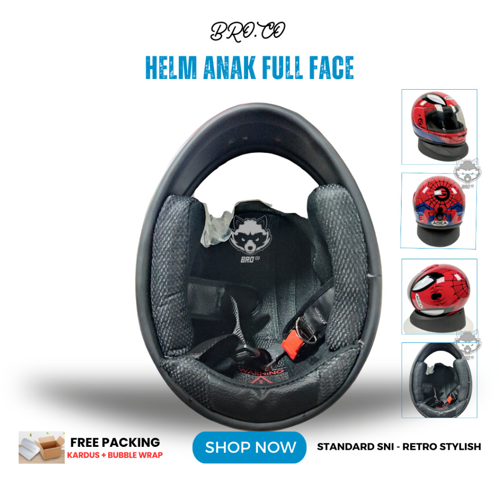 Jual Cuci Gudang Helm Full Face Anak Anak Klasik Junior Premium ...