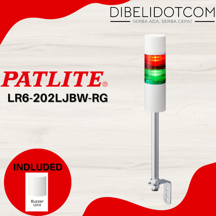 Jual PATLITE LR6-202LJBW-RG IP65 Tower Lamp 60mm L-Pole Mount with Buzzer | Shopee Indonesia