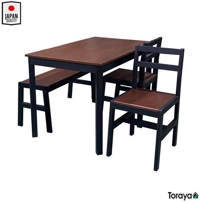 Jual Meja Makan set 2 Kursi + 1 Bench/ Meja Makan Kayu/ Dining Table DS ...