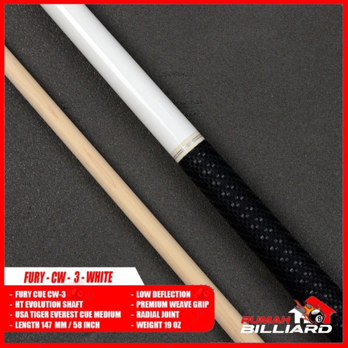 Jual Murah Stick Billiard - Billiard Cue - Fury CW-3 - White - HT Low ...