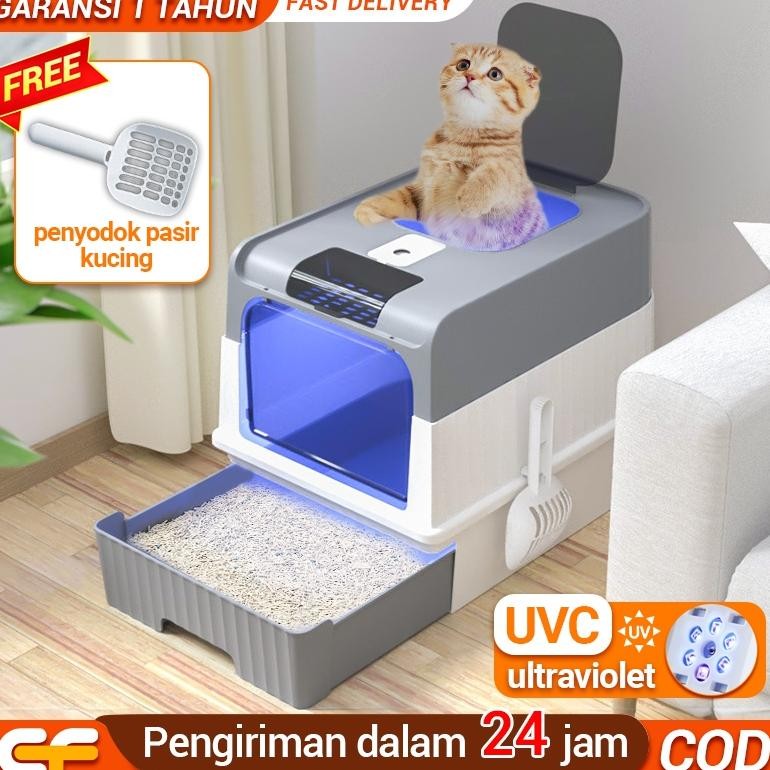Jual Toilet kucing dengan lampu biru Tempat Pup/Tempat Bak Pasir Kucing ...