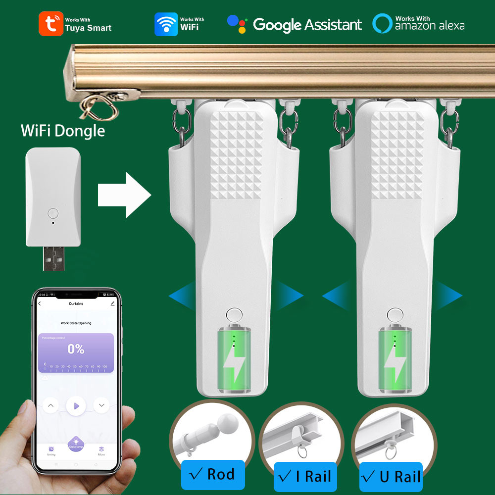 Jual Tuya Wifi Smart Curtains for windows Curtain robot Motor | Shopee ...