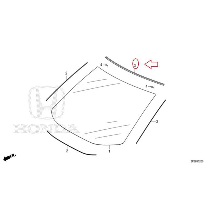 Jual Karet List Kaca Depan Atas Honda City Hatchback 2022 2023 2024 ...