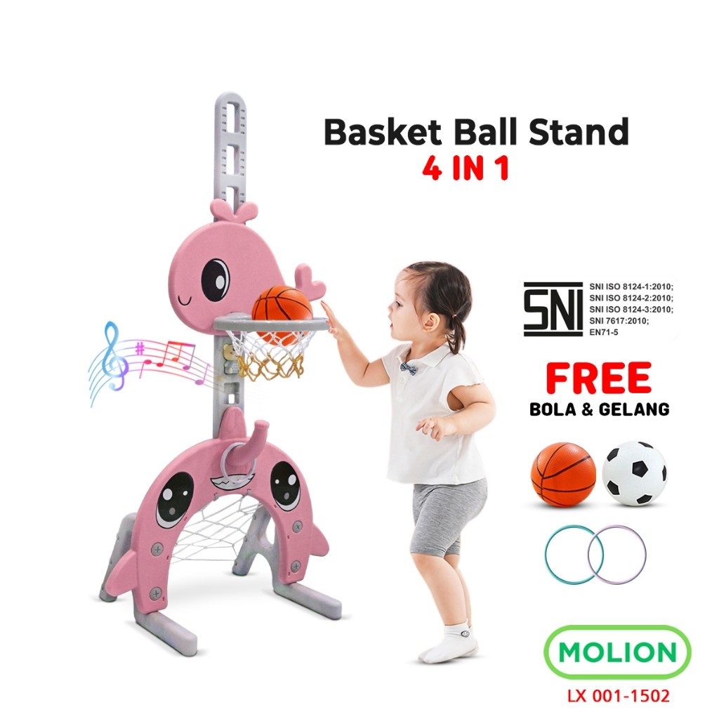 Jual Mainan SNI Ring Bola Basket Anak 4in1 Gawang Bola Anak Tiang ...