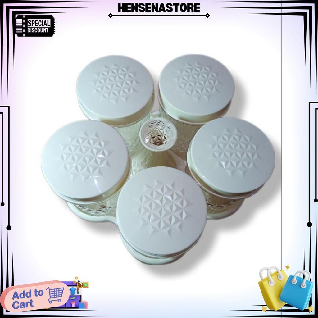 Jual Toples Kue Lebaran 6 Daun 5 Daun 4 Daun Putar Toples Nampan Set ...