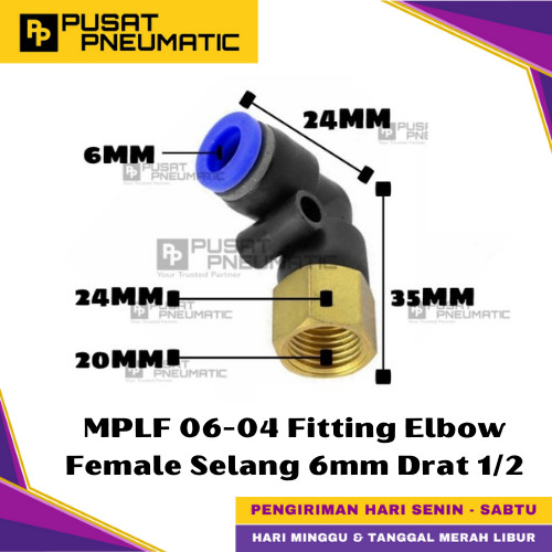 Jual MPLF 6-04 One Touch Female Thread Elbow Fitting Slip Lock Socket ...