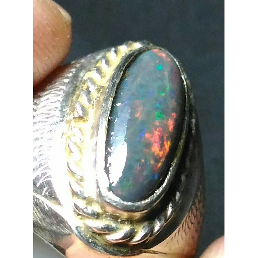 Jual Kalimaya Black Opal jenis Abu2 Solid Super Origin BANTEN | Shopee ...