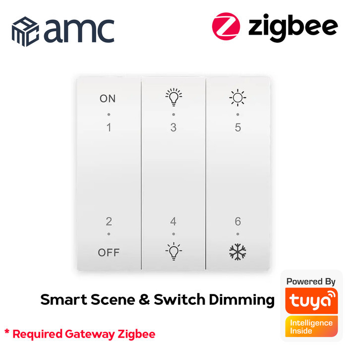 Jual AMC Tuya Smart Zigbee Scene Switch Panel Control Dimming Skalar ...