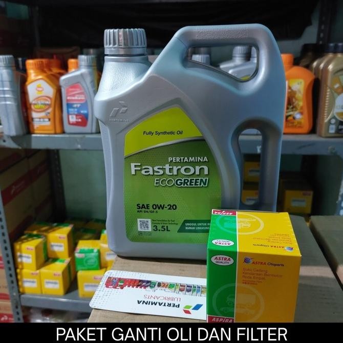 Jual PAKET GANTI OLI CALYA FASTRON ECO GREEN SAE 0W-20 3,5 L | Shopee ...
