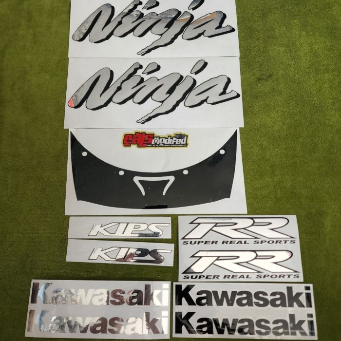 Jual Promo Sticker Kawasaki Ninja Rr Old List Silver Kawasaki Hitam ...