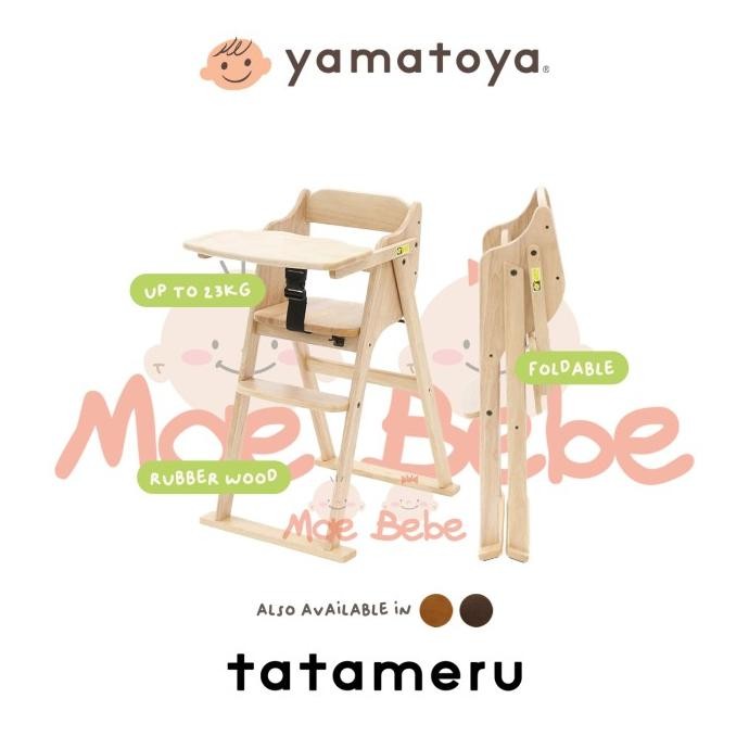 Jual Yamatoya Tatameru Chair Plus Table Highchair Kayu Kursi Makan Anak Dengan Meja Helmarukaya ...