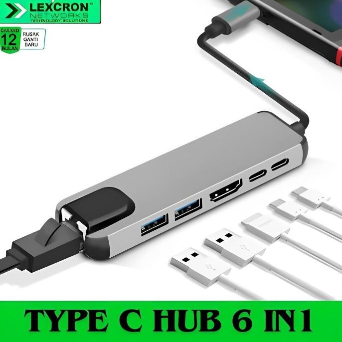 Jual HARGA DISC - USB Type C 6 in 1 adapter HUB Connector to HDMI PD ...