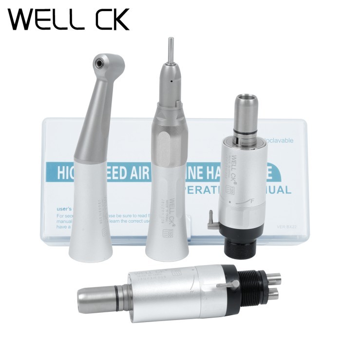 Jual Dental Low Speed Handpiece Set FX Contra/Straight Angle Handpiece 4/2 Holes Air Turbine ...