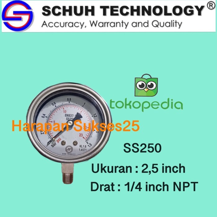 Jual Proses Cepat Pressure Gauge Schuh Ss250 | Shopee Indonesia