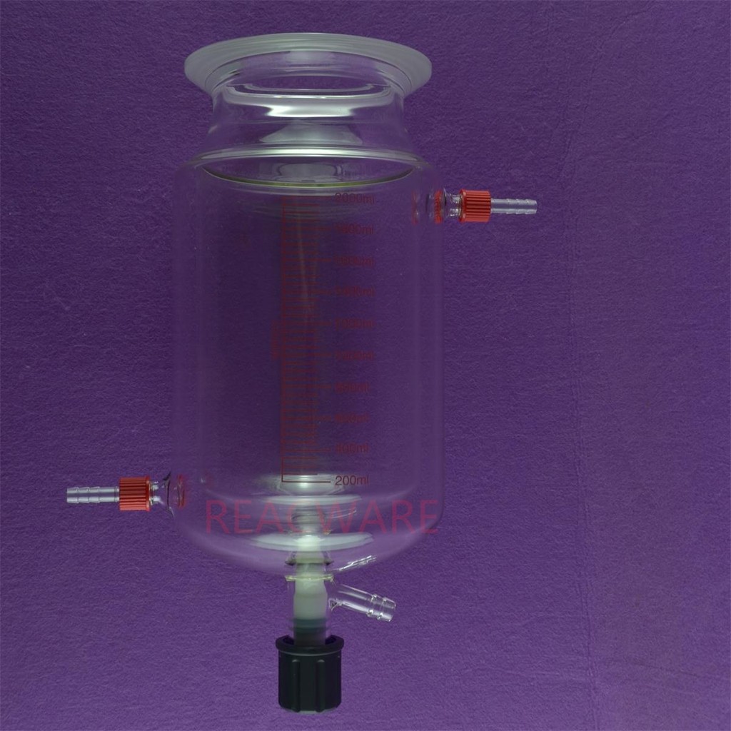 Jual Laboratory Jacket Reaction Flask Three Necks with the PTFE Valve ...