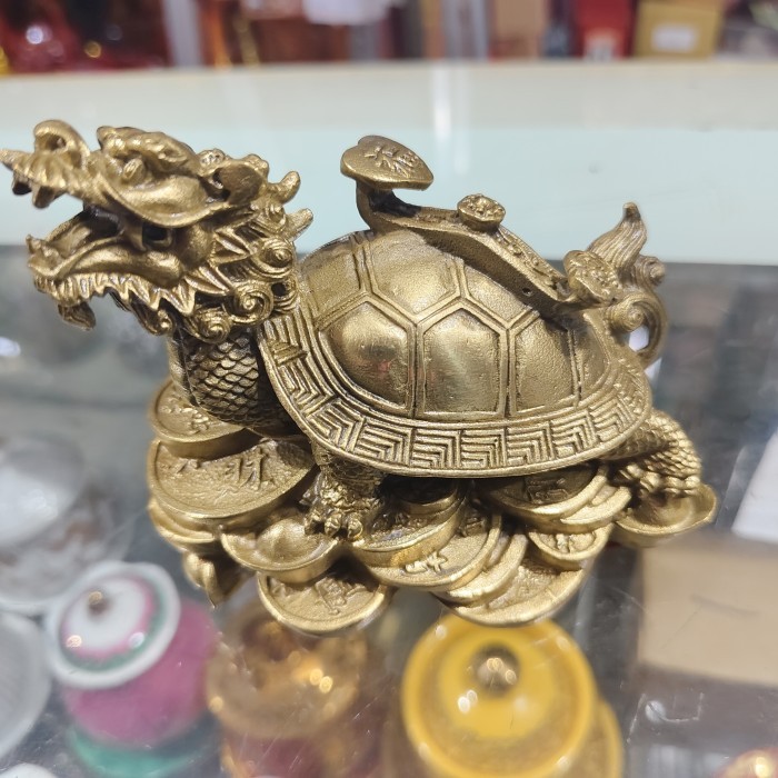 Jual Patung Naga Badan Kura Kura Kuningan 022 | Shopee Indonesia