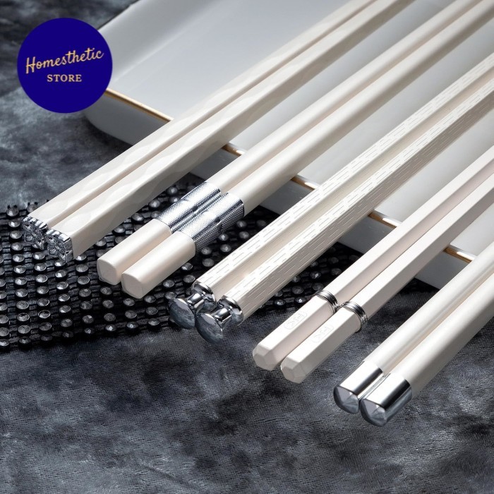 Jual Sumpit Jepang Korea Japanese Style Metal Chopstick 5 Pasang ...