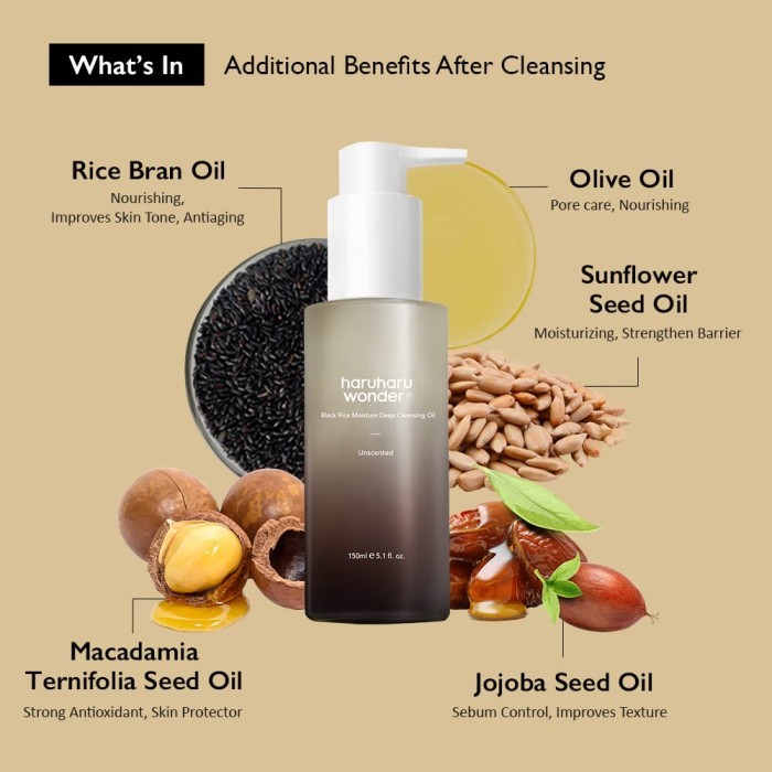 Jual Haruharu Wonder Black Rice Moisture Deep Cleansing Oil (150ml ...