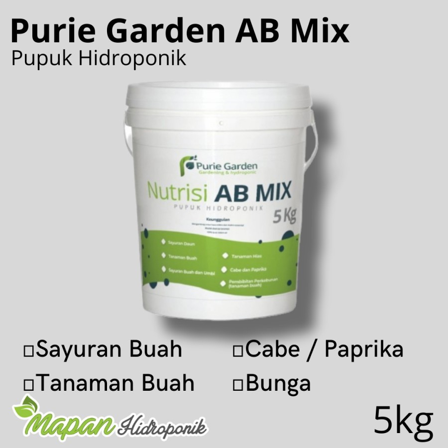Jual Pupuk Nutrisi Hidroponik AB Mix 5000 gr 5 kg Purie Garden gram ABMix - Bunga | Shopee Indonesia