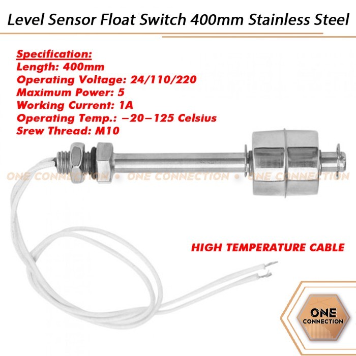 Jual Float Switch Stainless Steel 400mm Water Level Sensor Arduino