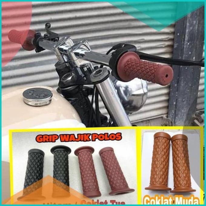Jual handgrip wajik caferacer japstyle retro universal hanfat 07D35Z4 ...