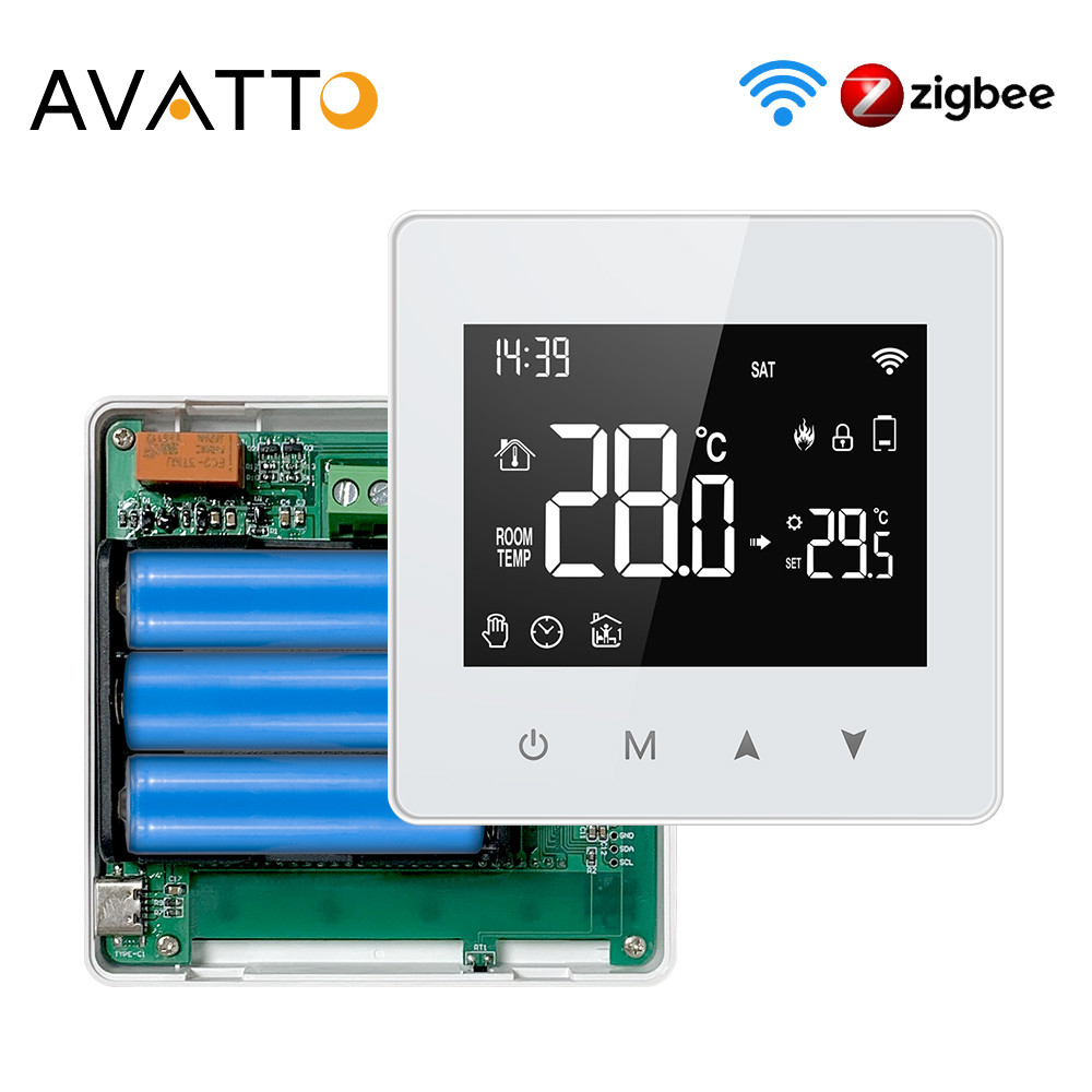 Jual AVATTO Tuya WiFi/ZigBee Low Power Battery Smart Thermostat Water Gas Boiler Temperature ...