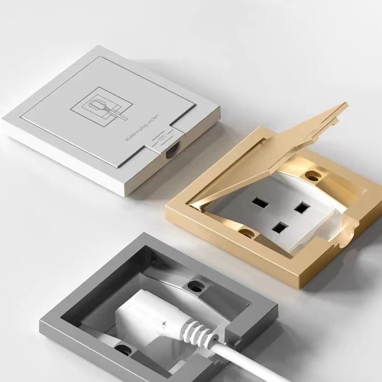 Jual UK Plug 13A Recessed socket panel with hidden waterproof plug and ...